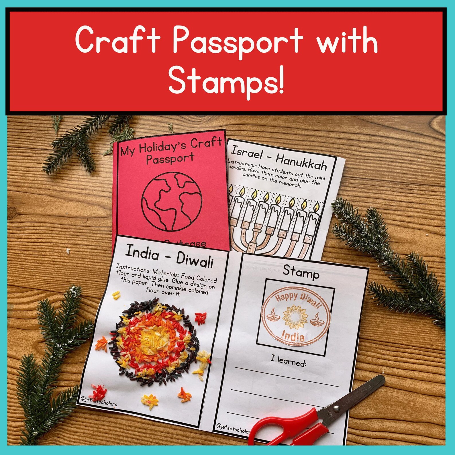 Winter Holidays Around the World Unit: Printables, Crafts, Passport ...