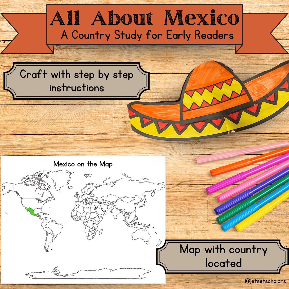 Mexico Country Study Unit for Homeschool Early Readers K-2nd With ...