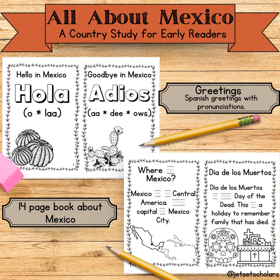 Mexico Country Study Unit for Homeschool Early Readers K-2nd With ...
