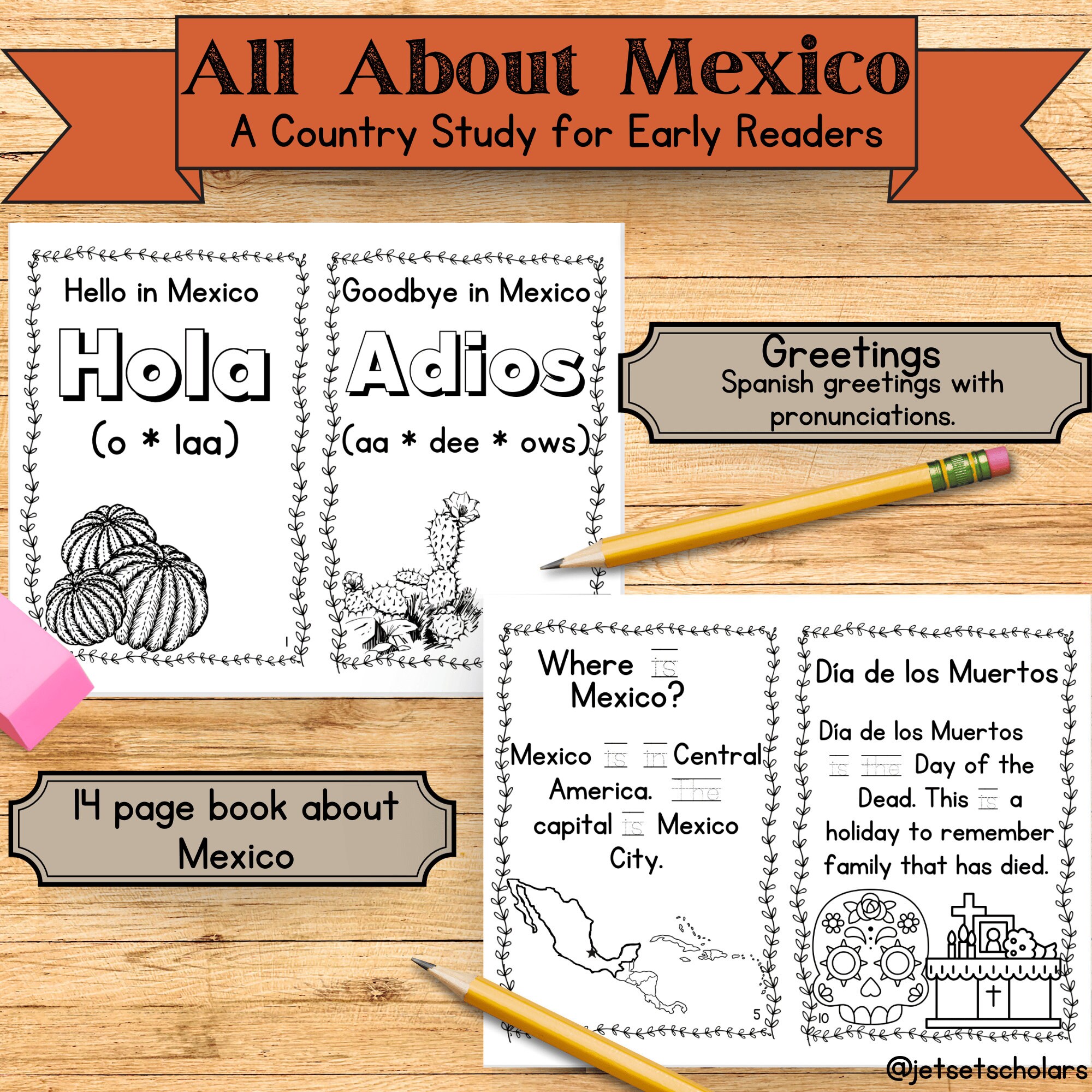 Mexico Country Study Unit for Homeschool Early Readers K-2nd With ...