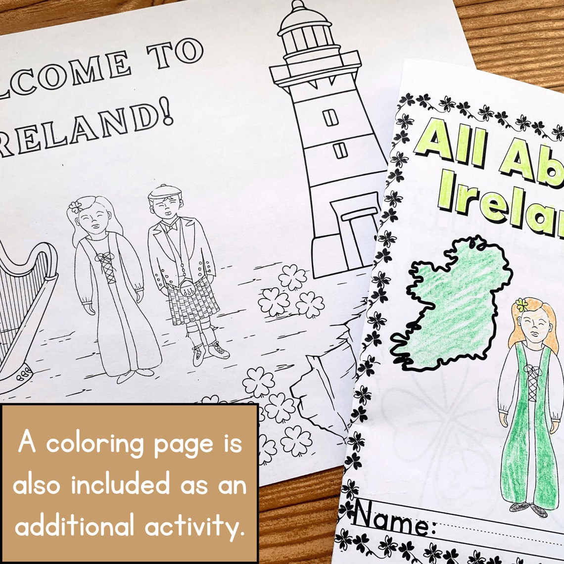 Ireland Country Study Unit: Mini Book & Harp Craft (PDF) - Etsy