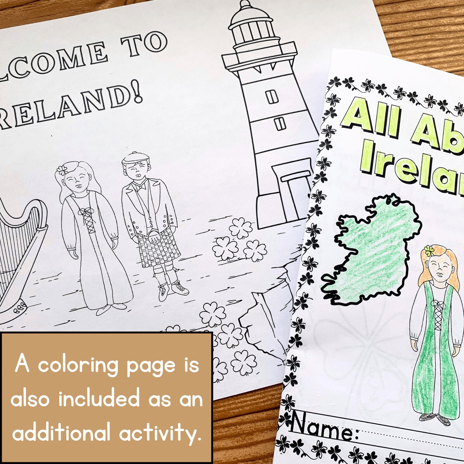 Ireland Country Study Unit: Mini Book & Harp Craft (PDF) - Etsy