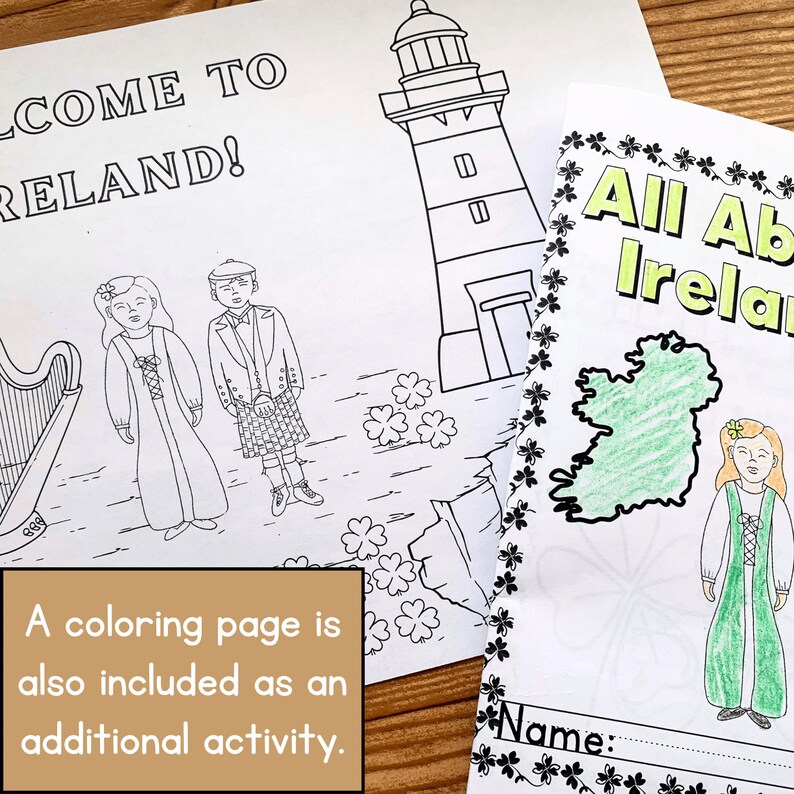 Ireland Country Study Unit: Mini Book & Harp Craft (PDF) - Etsy