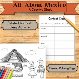 Mexico Unit Study: Mini Book & Vocabulary Activity (PDF Download) - Etsy