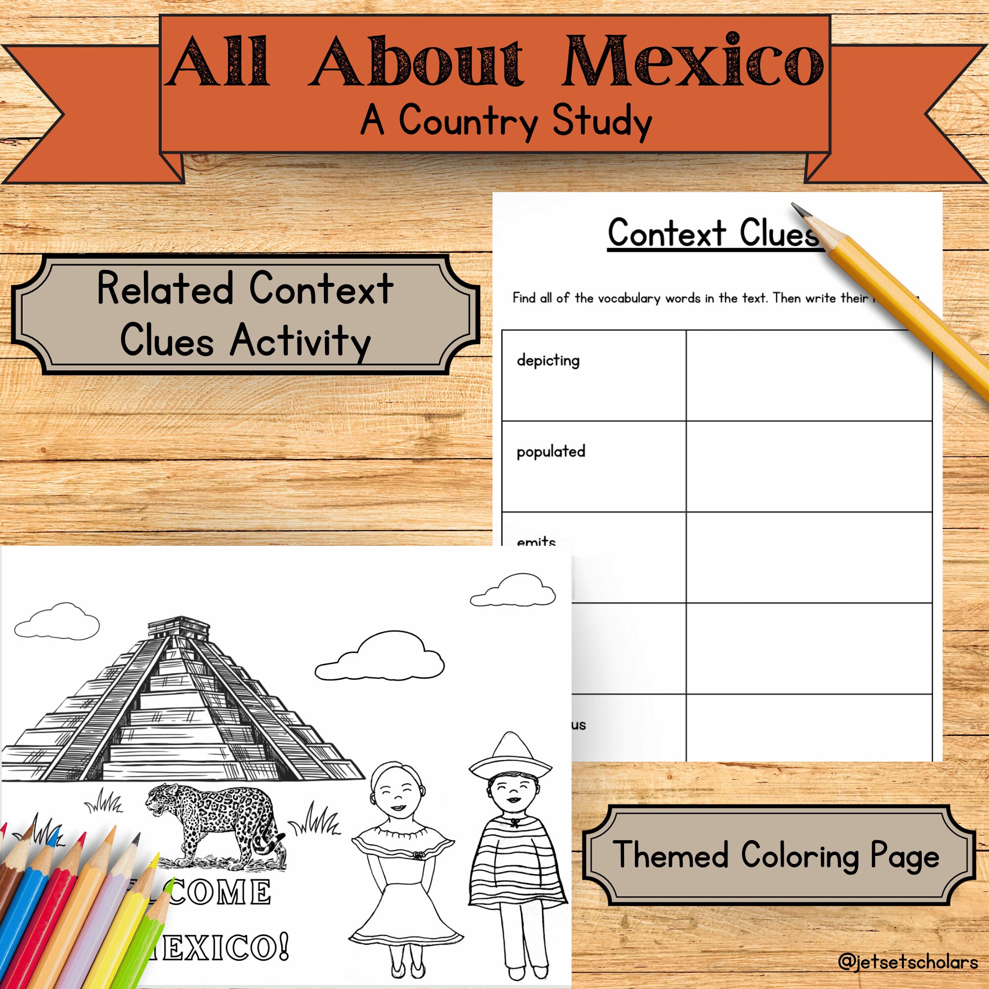 All About Mexico Unit Study (country Study Mini Book With Vocabulary ...