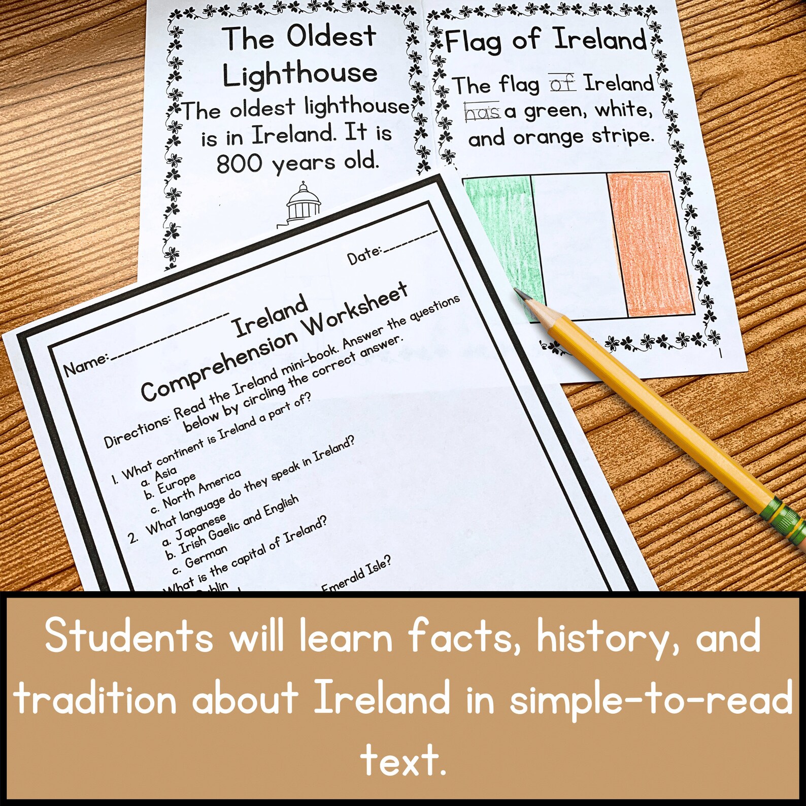 Ireland Country Study Unit: Mini Book & Harp Craft (PDF) - Etsy