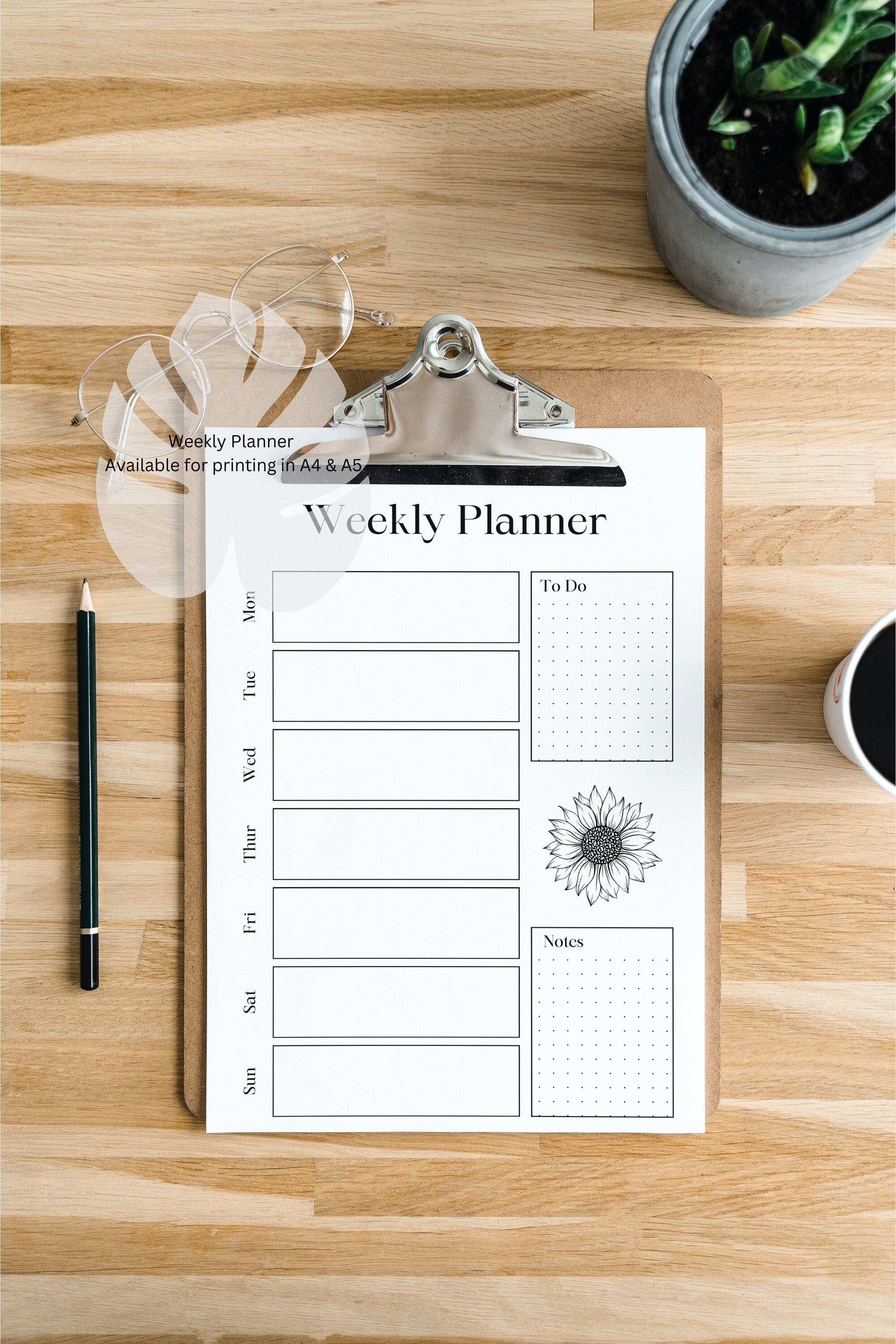 Floral Weekly Planner Undated A4 & A5 Sizes Minimal Weekly - Etsy
