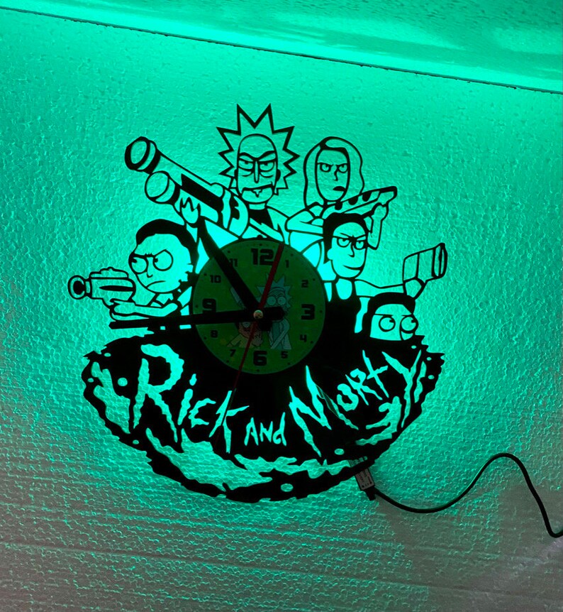 Rick and Morty Cartoon Wall Decor Art Gifts Clock - Etsy