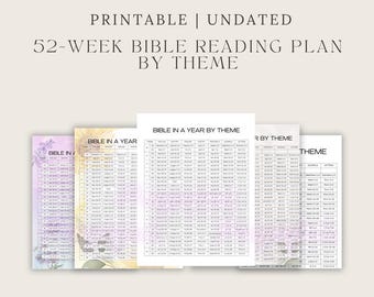 Bible Reading Plan by Themes - Etsy