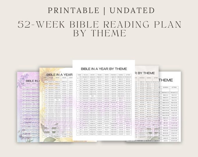 Bible Reading Plan by Themes - Etsy