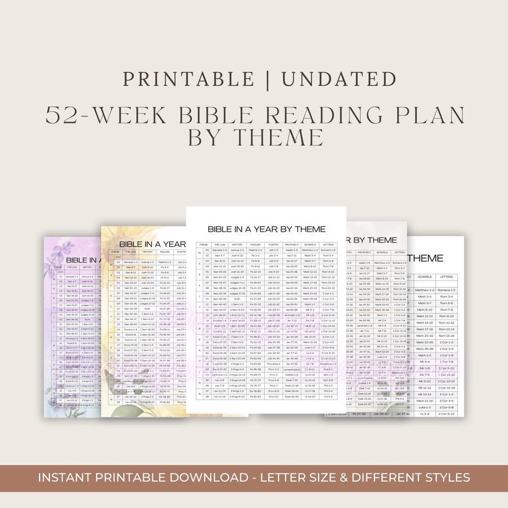 Bible Reading Plan by Themes - Etsy