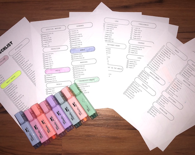 Prayer Bible Theme Checklist, General - Etsy