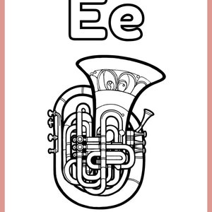ABC of Music Instruments: Printable Coloring Book With Extra Activities ...