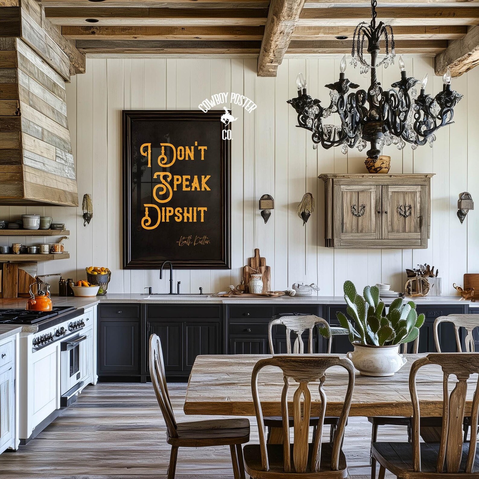 I Don't Speak Dipshit Beth Typography Poster, Western Room Poster ...