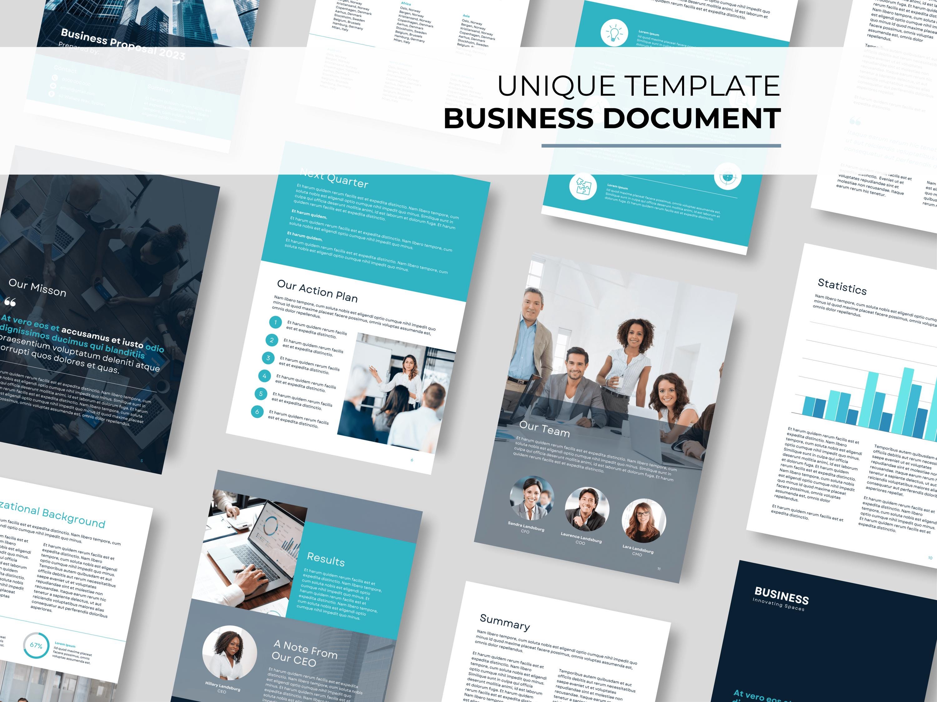 Business Document Template Business Proposal Document Real Estate ...