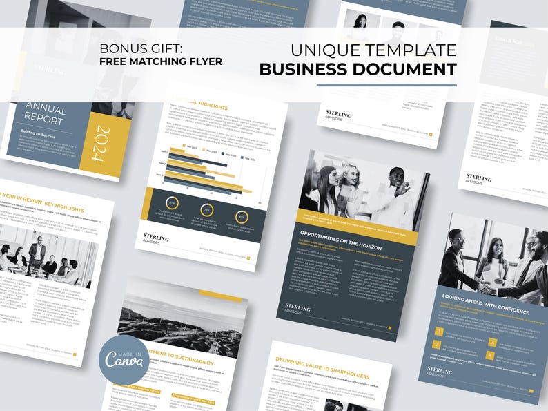 Business Report Template Annual Report Document Modern Professional ...
