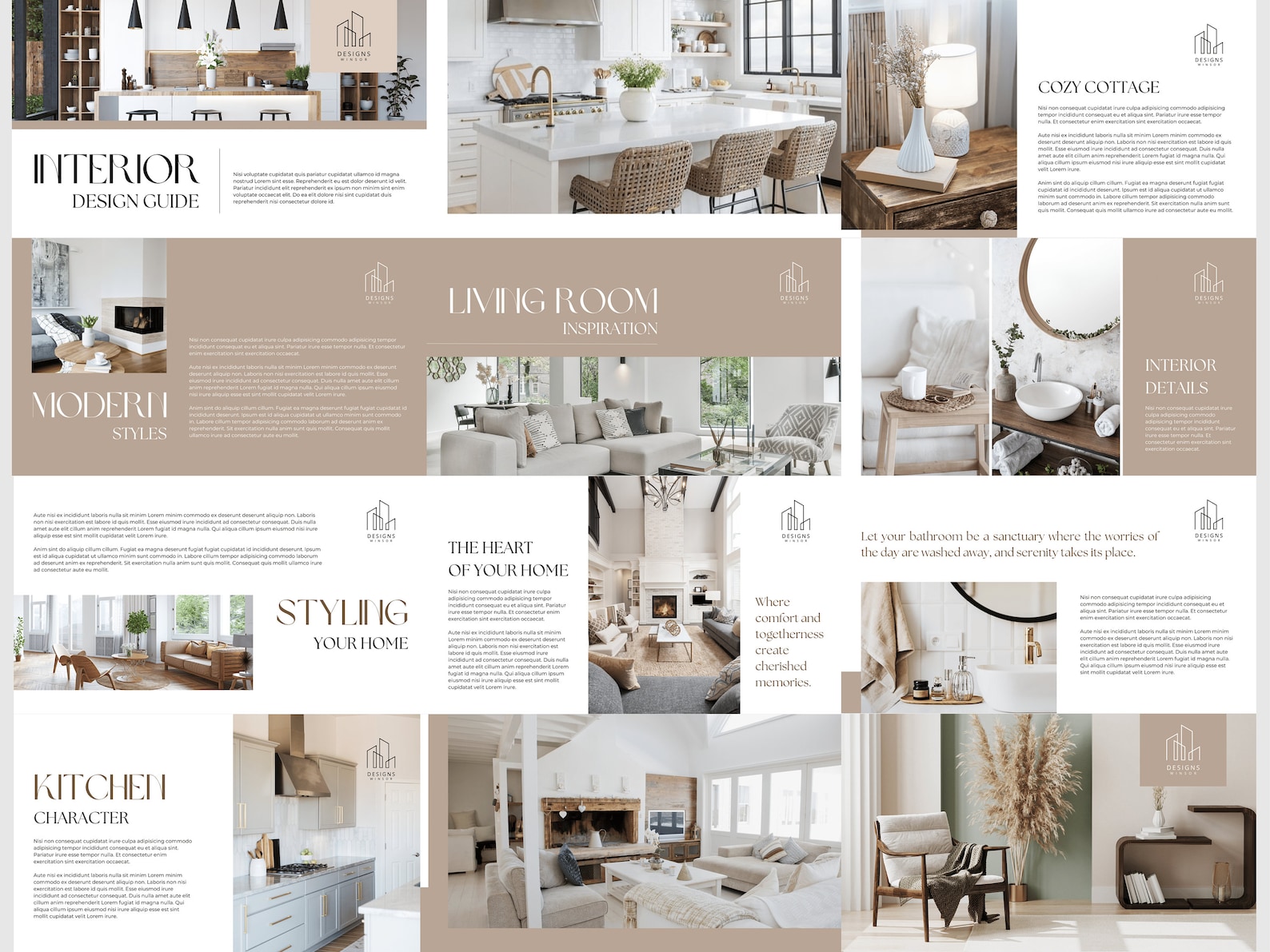 Interior Design Portfolio Template Canva Presentation Template Creative ...