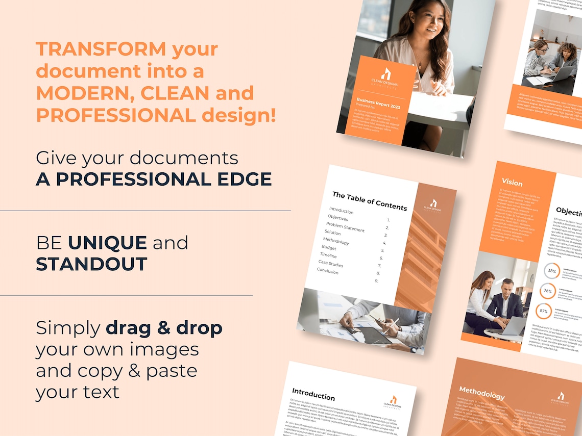 Business Plan Document Template Canva Business Report Template Business ...
