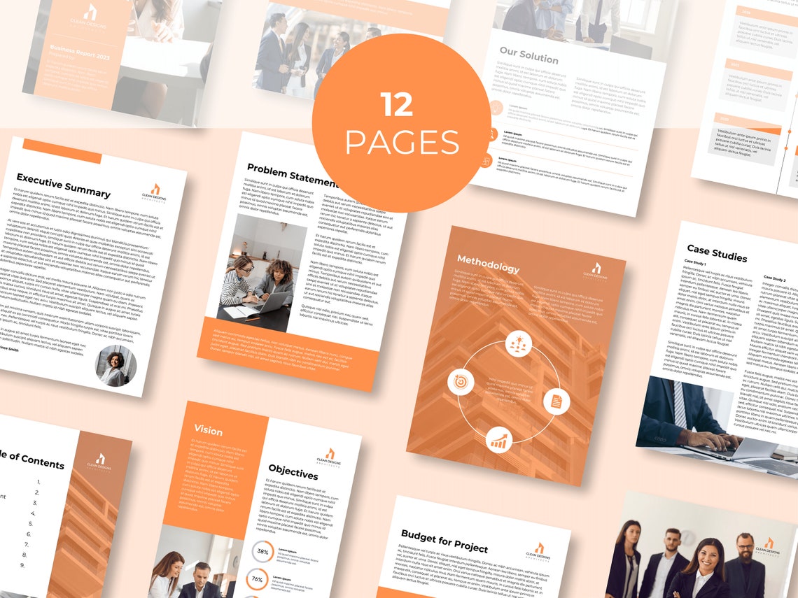 Business Plan Document Template Canva Business Report Template Business ...