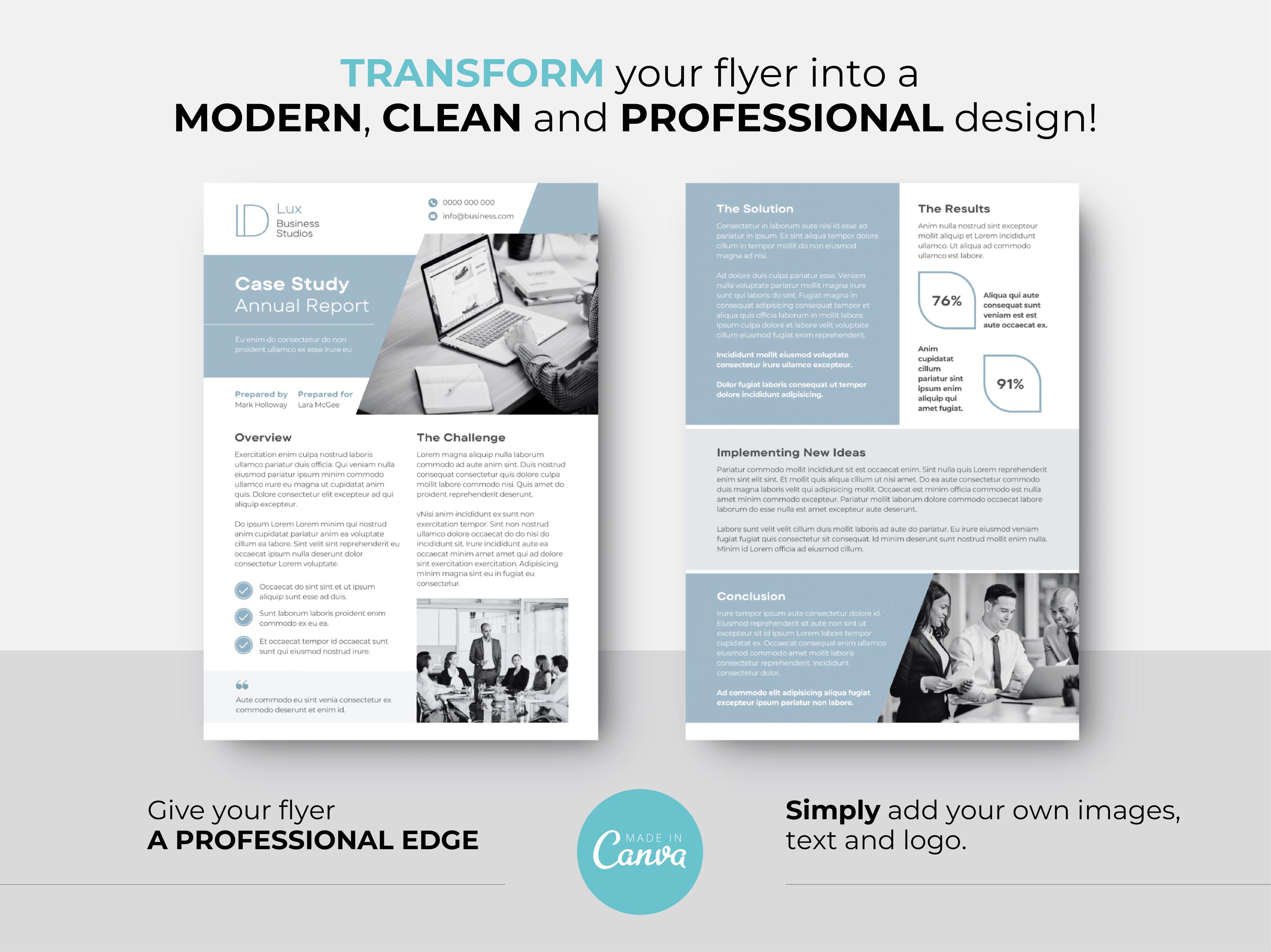 Case Study Design Template Canva Modern Case Study Flyer Template ...