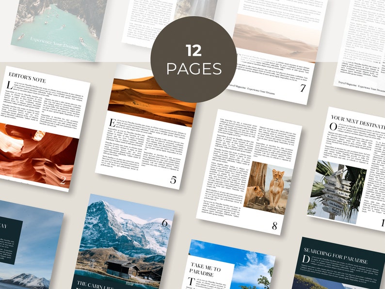 Travel Magazine Template Canva Destination Guide Template Magazine Layout Design Travel Guide ...