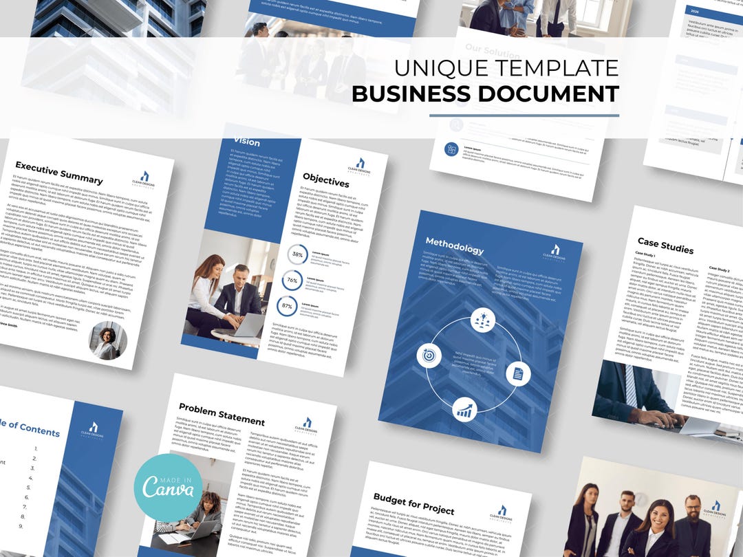 Business Report Template Canva Professional Document Template Real ...
