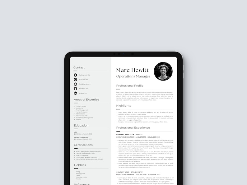 Modern Resume Template Modern CV Design Professional Canva Resume ...