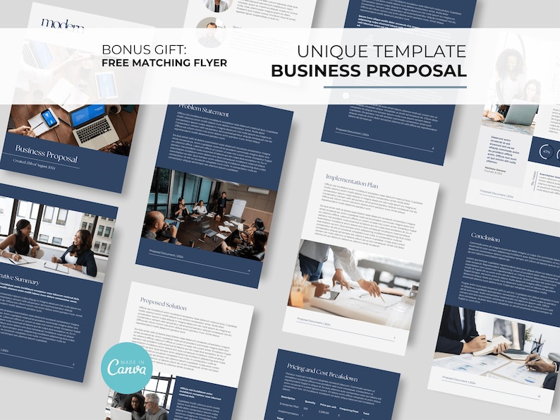 Business Proposal Document Template Business Document Canva Template ...