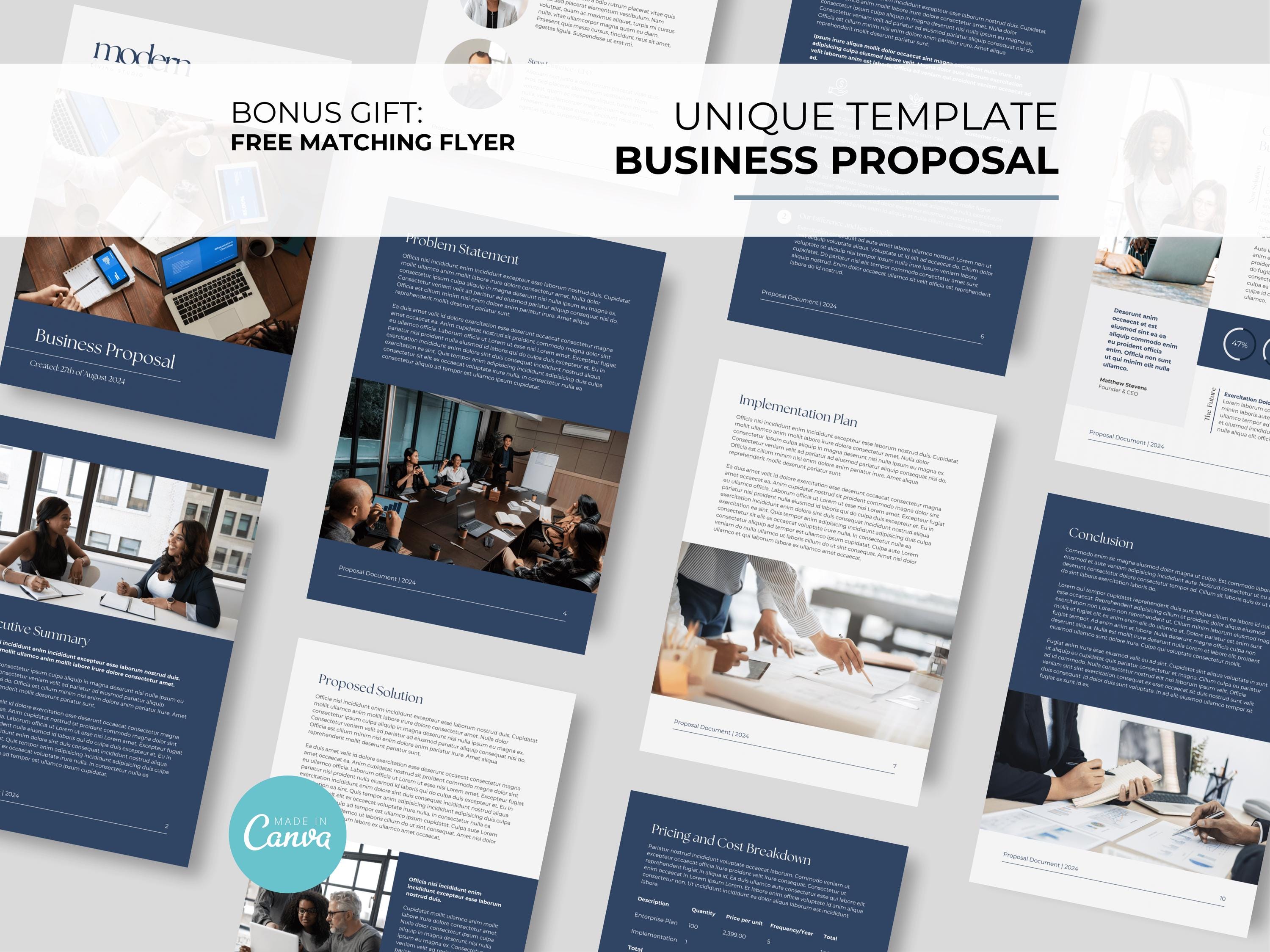 Business Proposal Document Template Business Document Canva Template ...