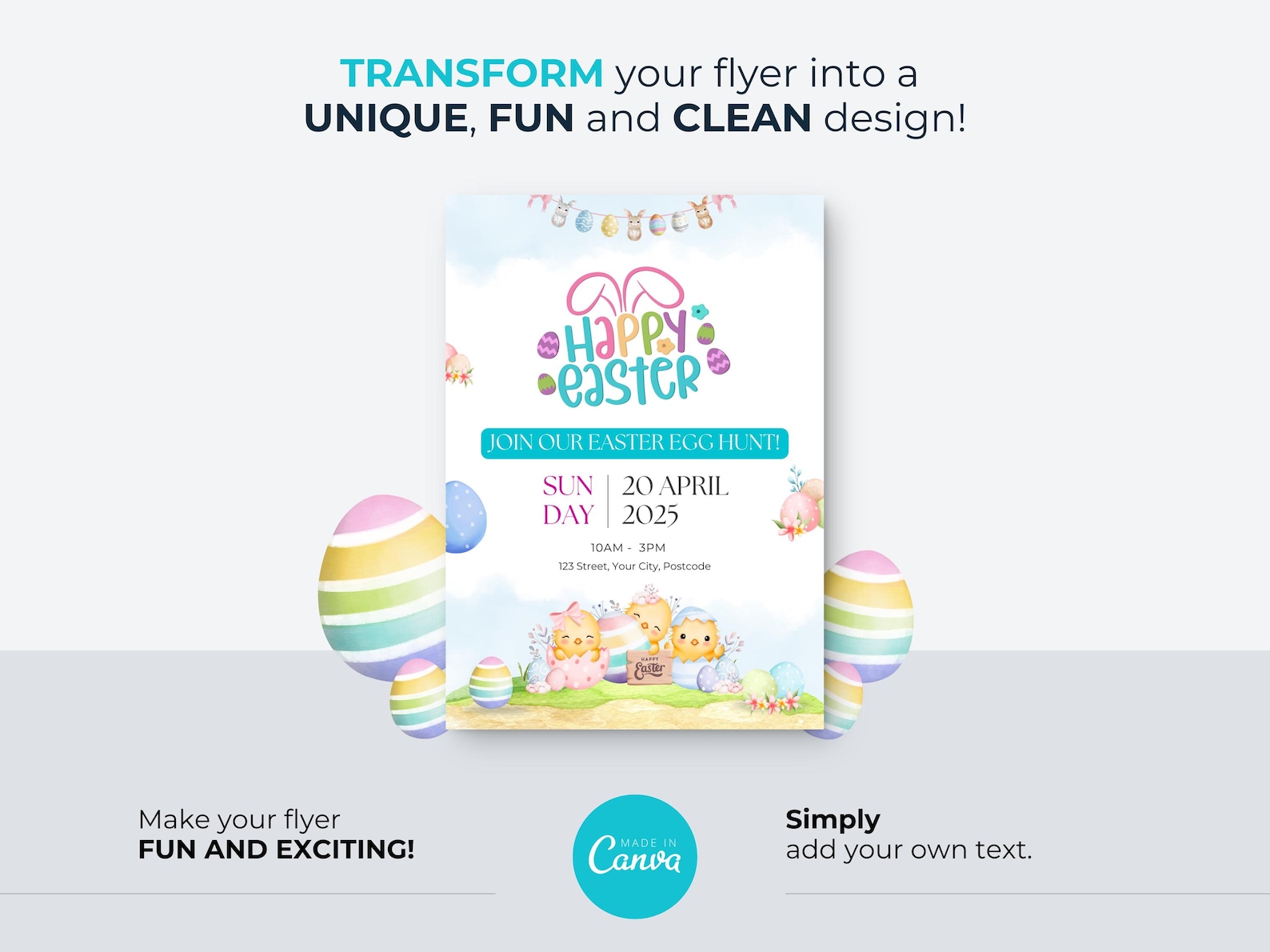 Easter Egg Hunt Flyer Easter Sunday Event Fun Kids Flyer Company Easter ...
