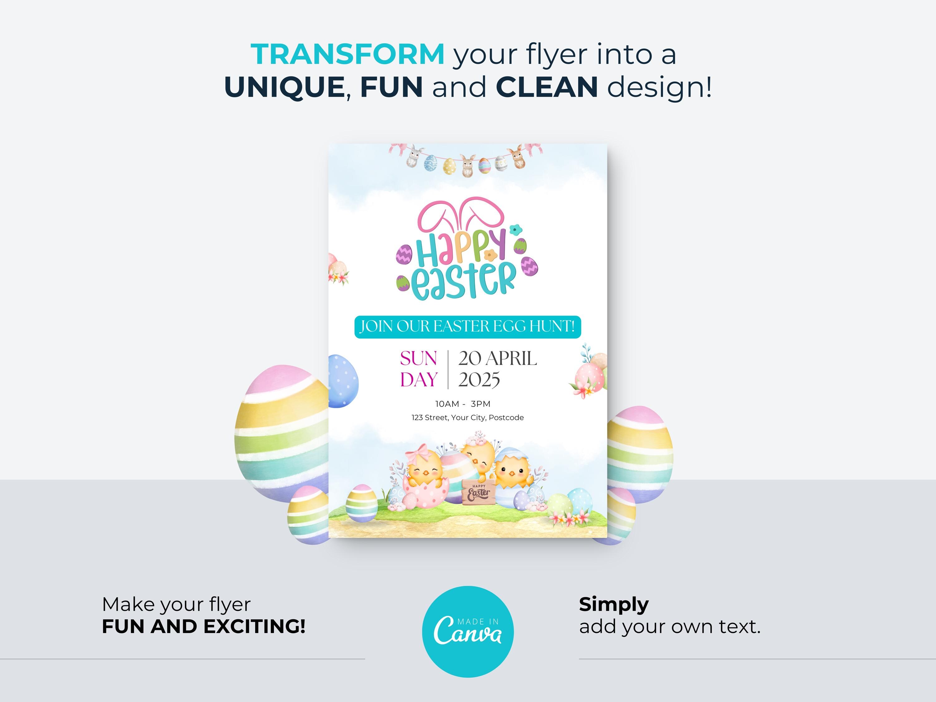 Easter Egg Hunt Flyer Easter Sunday Event Fun Kids Flyer Company Easter ...