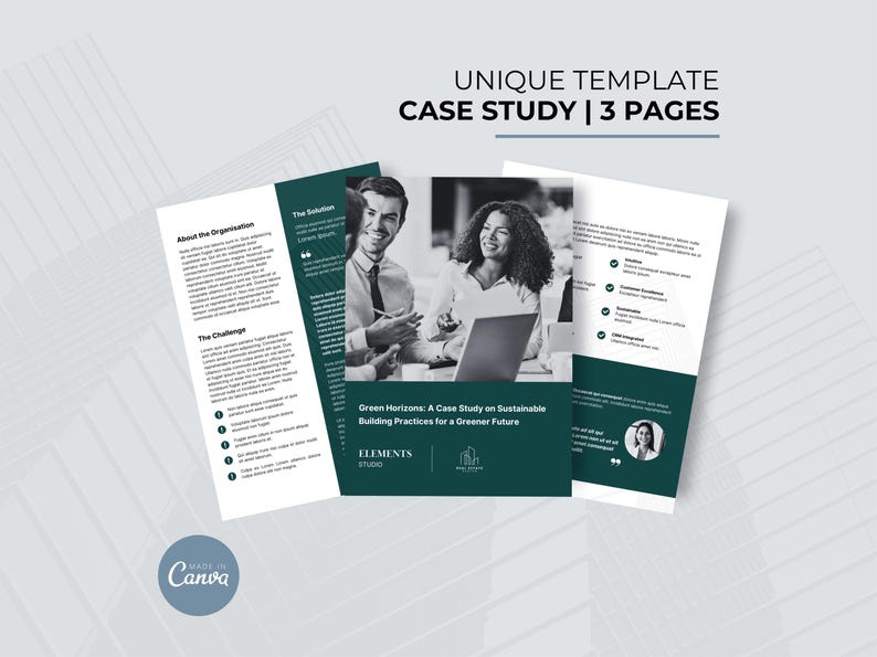 Case Study Template Modern Professional Canva Editable Customisable Design for Businesses ...