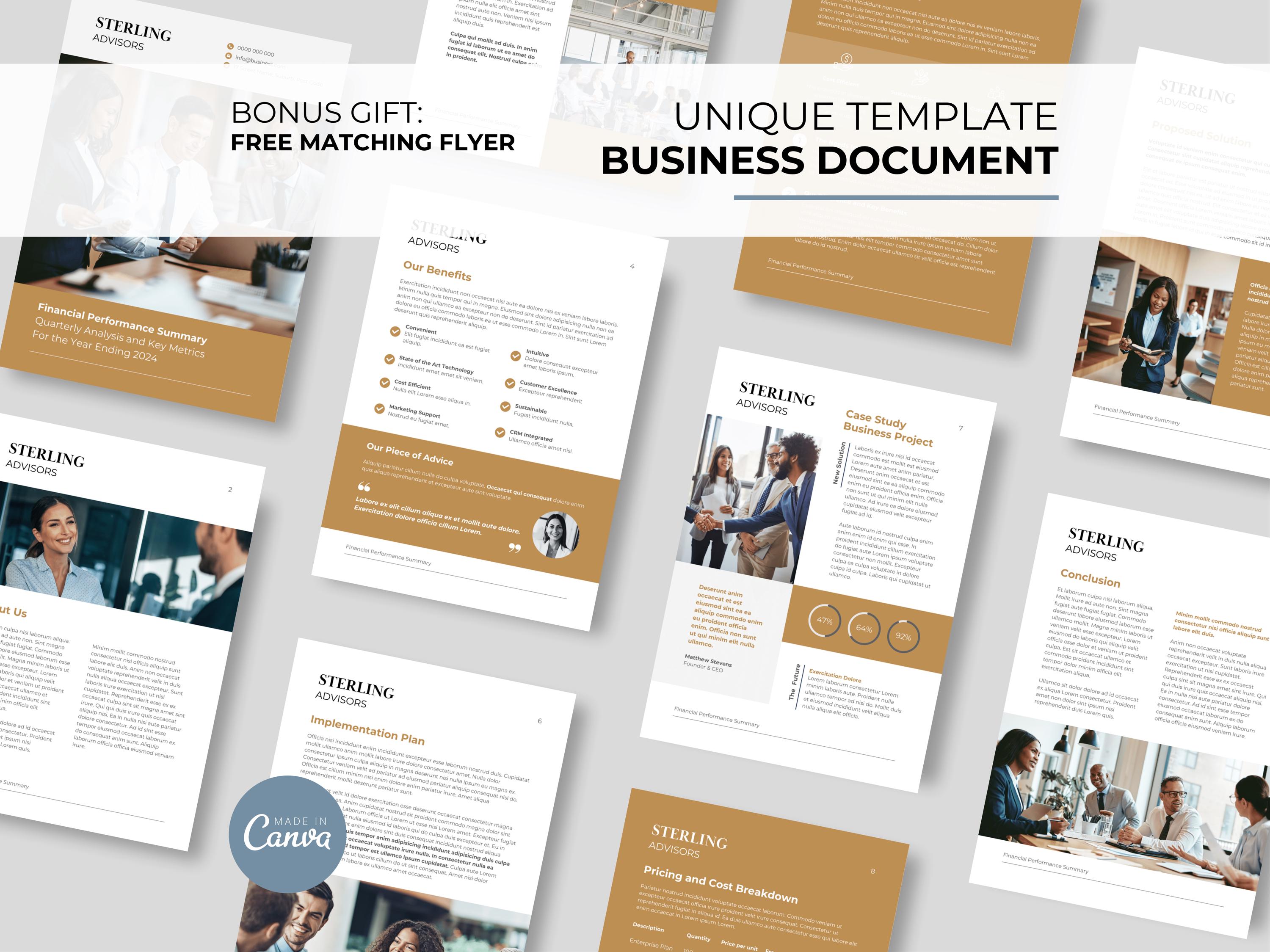Luxury Document Template Business Plan Document Modern Document ...
