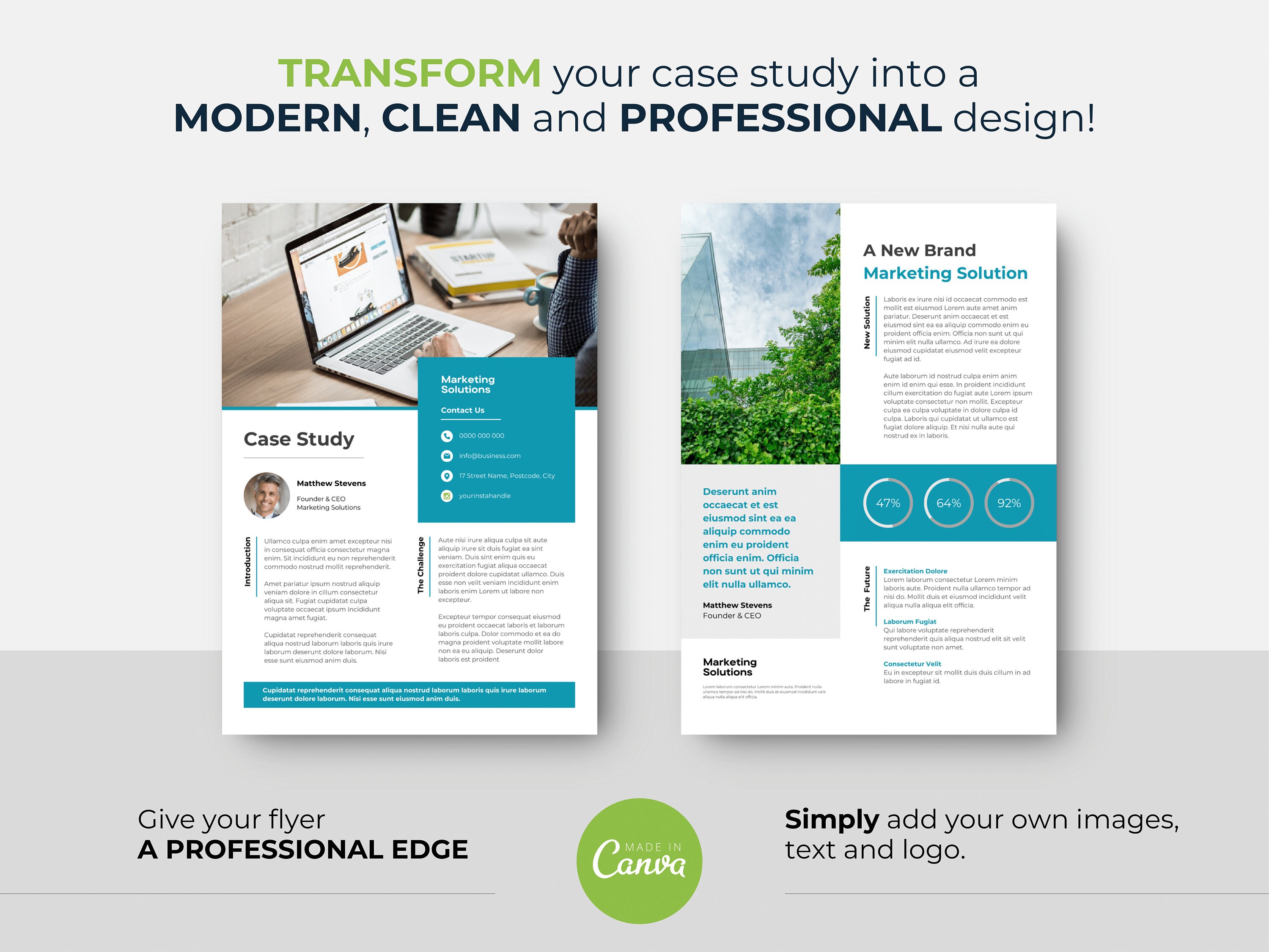Case Study Template Flyer Template Business Canva Template Business ...