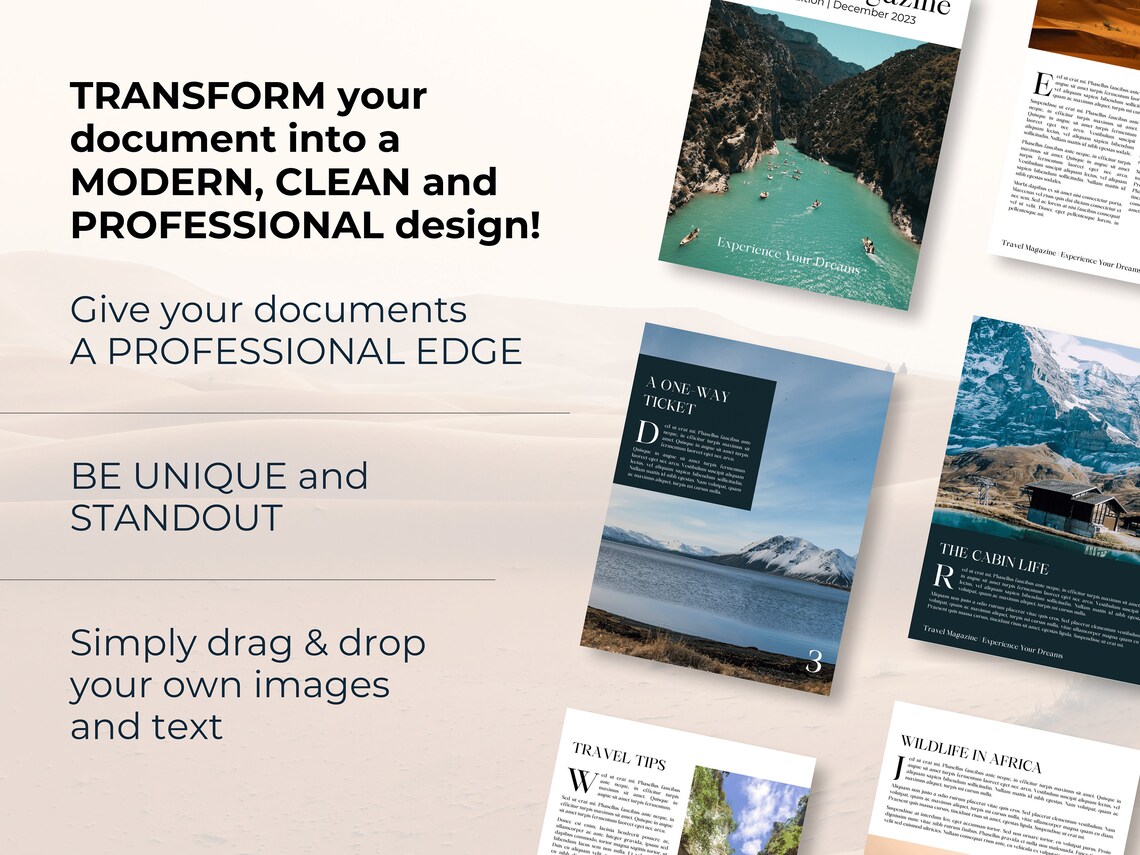 Travel Magazine Template Canva Destination Guide Template Magazine ...