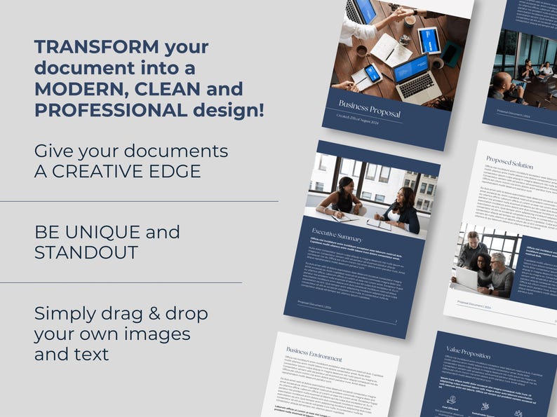 Business Proposal Document Template Business Document Canva Template ...