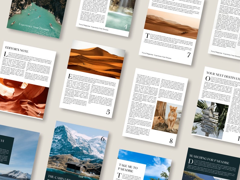 Travel Magazine Template Canva Destination Guide Template Magazine Layout Design Travel Guide ...