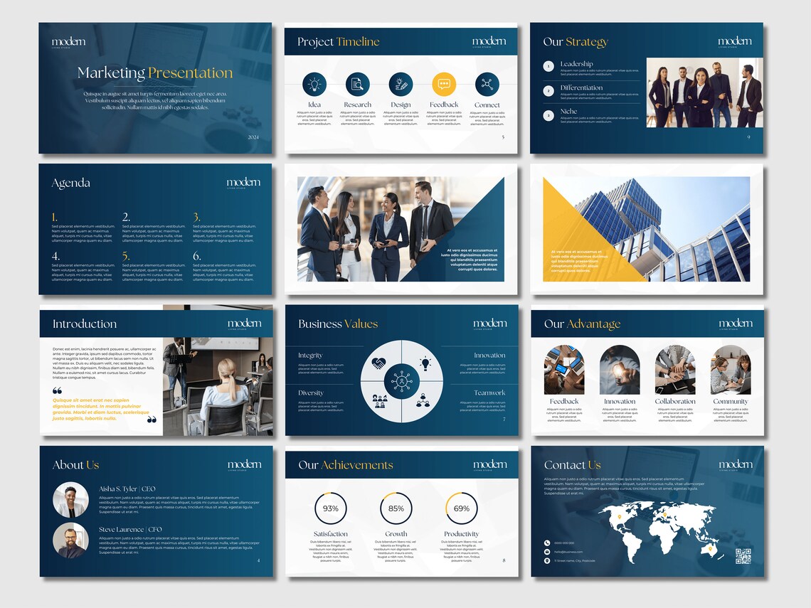 Professional Business Presentation Finance Marketing Presentation ...