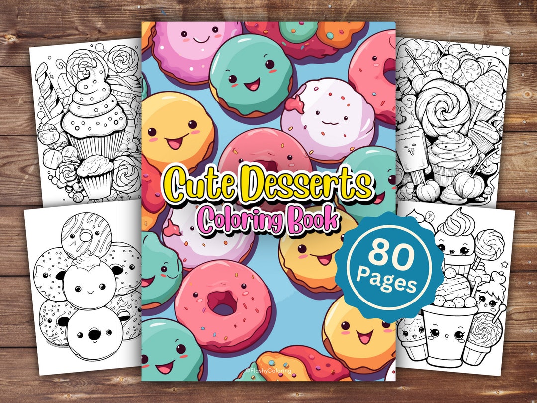 Dessert Coloring Book | INSTANT DOWNLOAD | Printable Coloring Pages ...