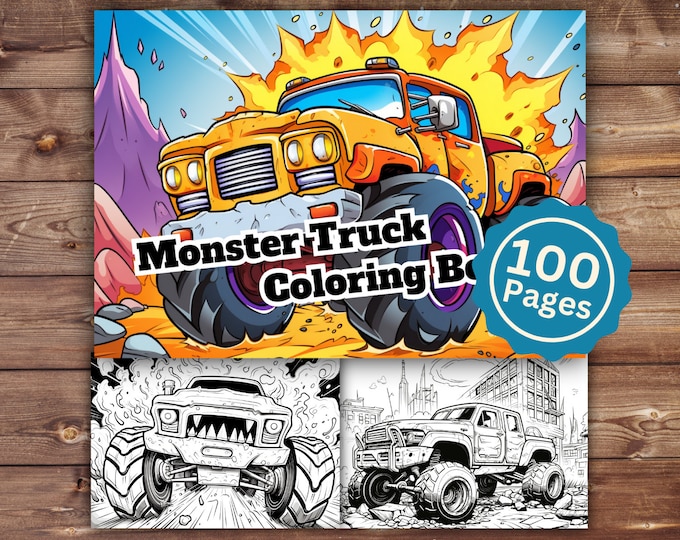 Over 90 Monster Truck Coloring Pages: Fuel Your Creativity! - Etsy Canada