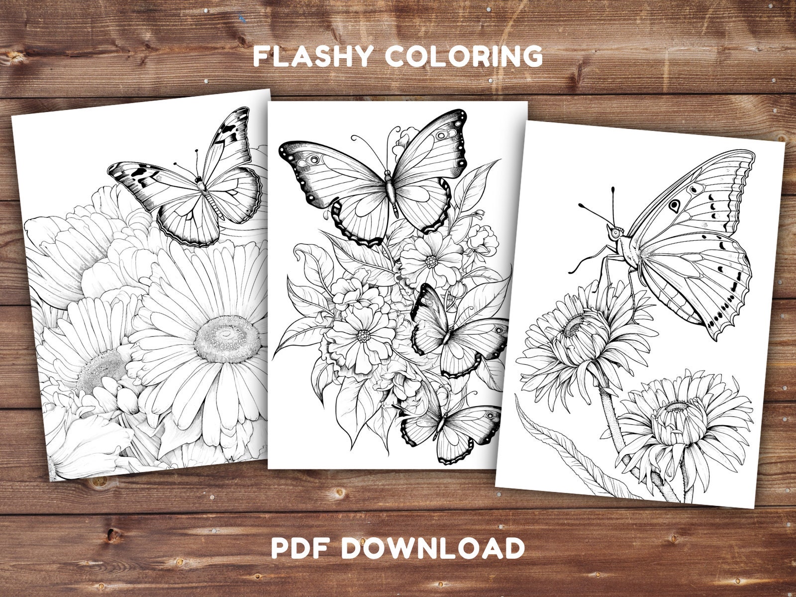 Floral Butterfly Coloring Book | INSTANT DOWNLOAD | Printable Coloring ...