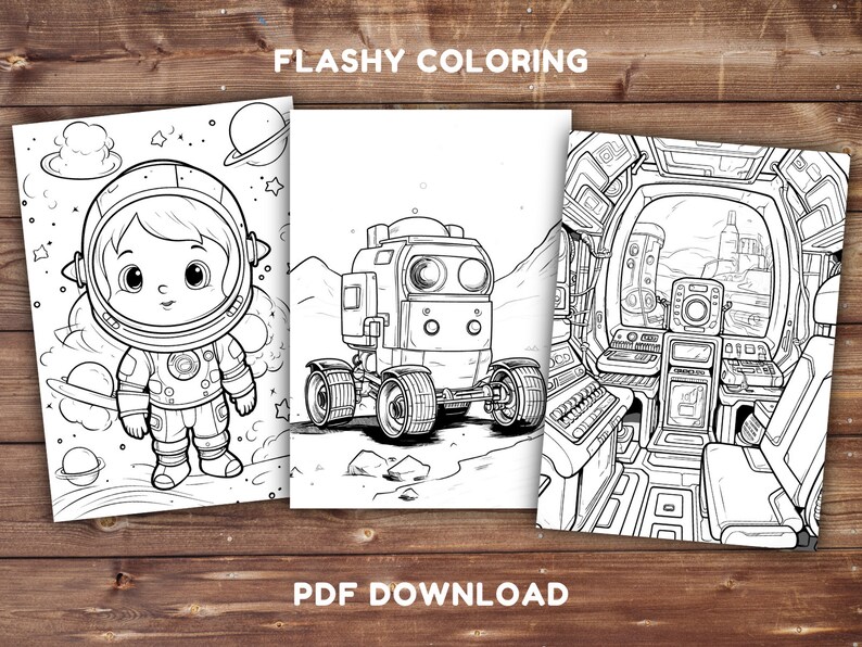 Cute Astronaut Coloring Book | INSTANT DOWNLOAD | Printable Coloring ...