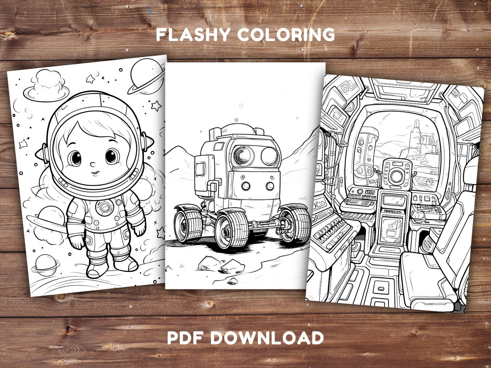 Cute Astronaut Coloring Book INSTANT DOWNLOAD Printable Coloring Pages ...