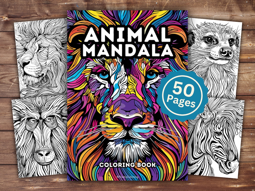 Animal Mandala Coloring Book | INSTANT DOWNLOAD | Printable Coloring ...