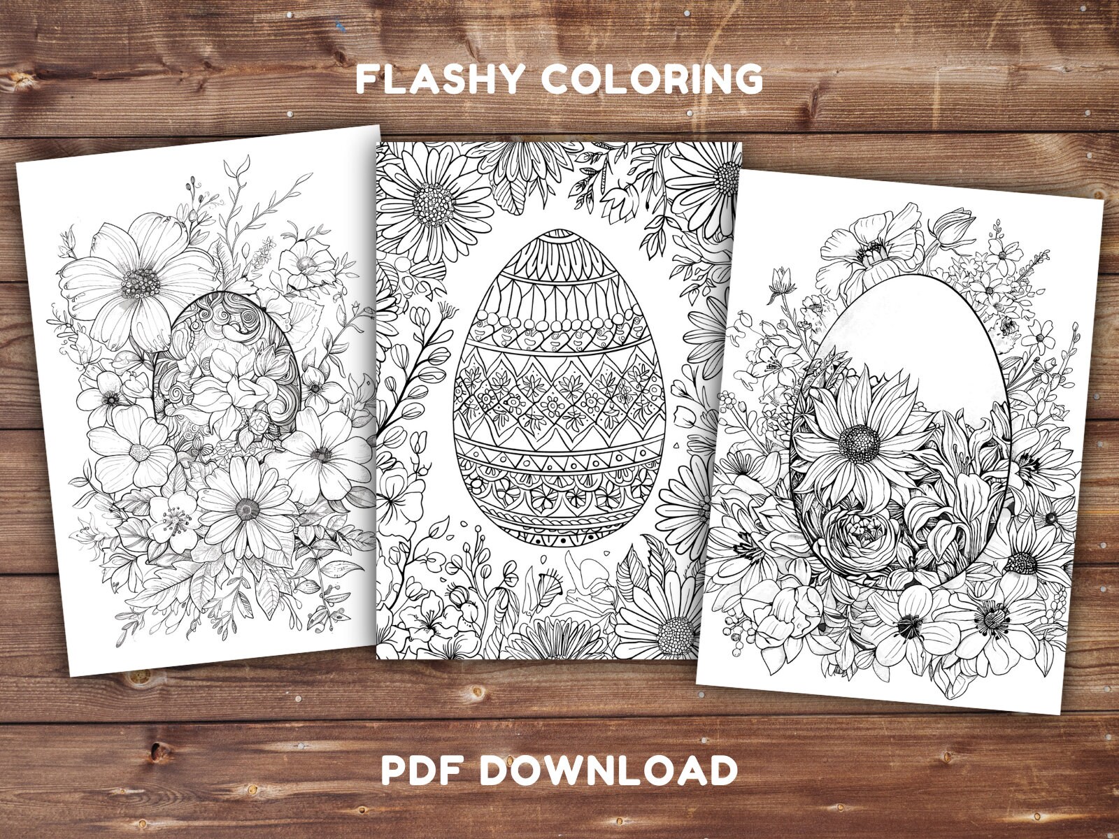 Easter Egg Coloring Book | INSTANT DOWNLOAD | Printable Coloring Pages ...