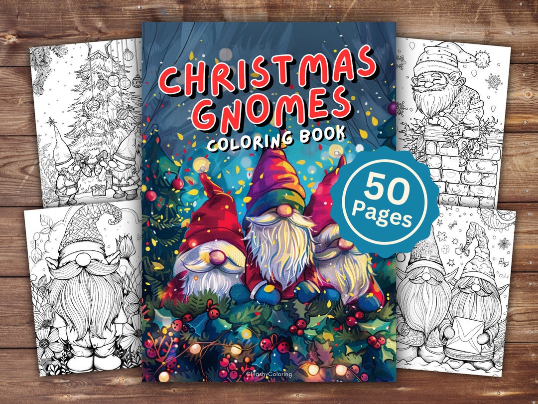 Christmas Gnome Coloring Book | INSTANT DOWNLOAD | Printable Coloring ...
