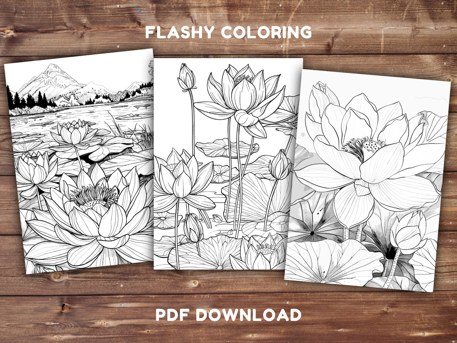 Lotus Flower Coloring Book | INSTANT DOWNLOAD | Printable Coloring ...