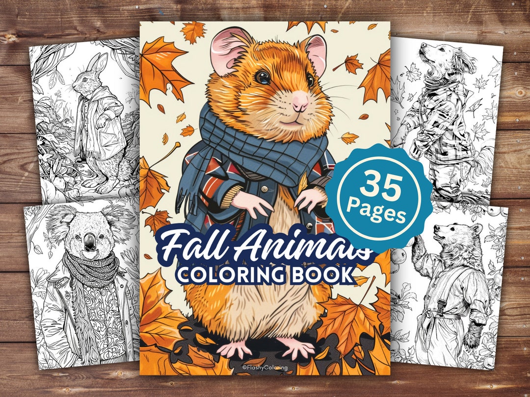 Fall Animals Coloring Book INSTANT DOWNLOAD Printable Coloring Pages ...