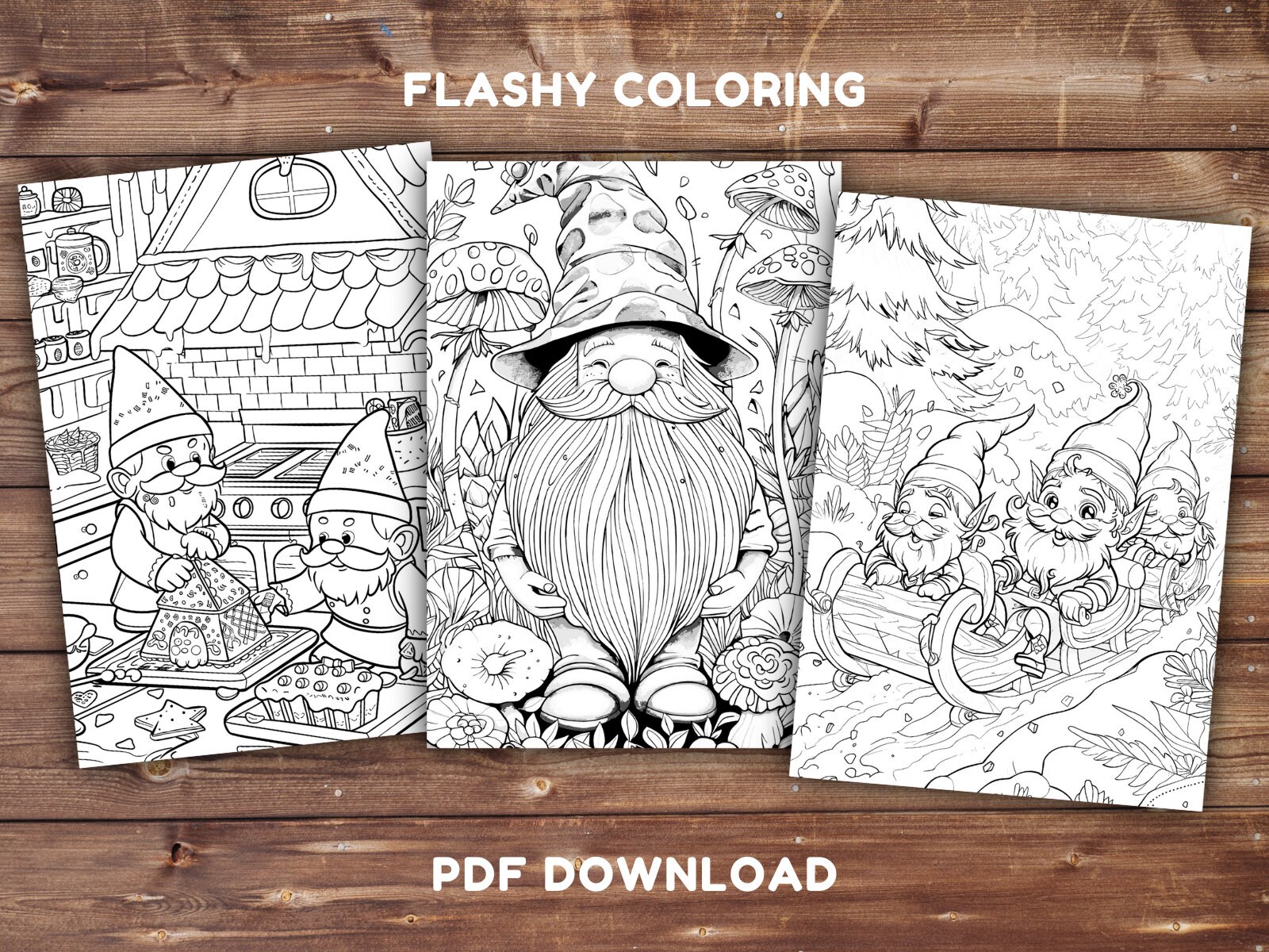 Christmas Gnome Coloring Book | INSTANT DOWNLOAD | Printable Coloring ...