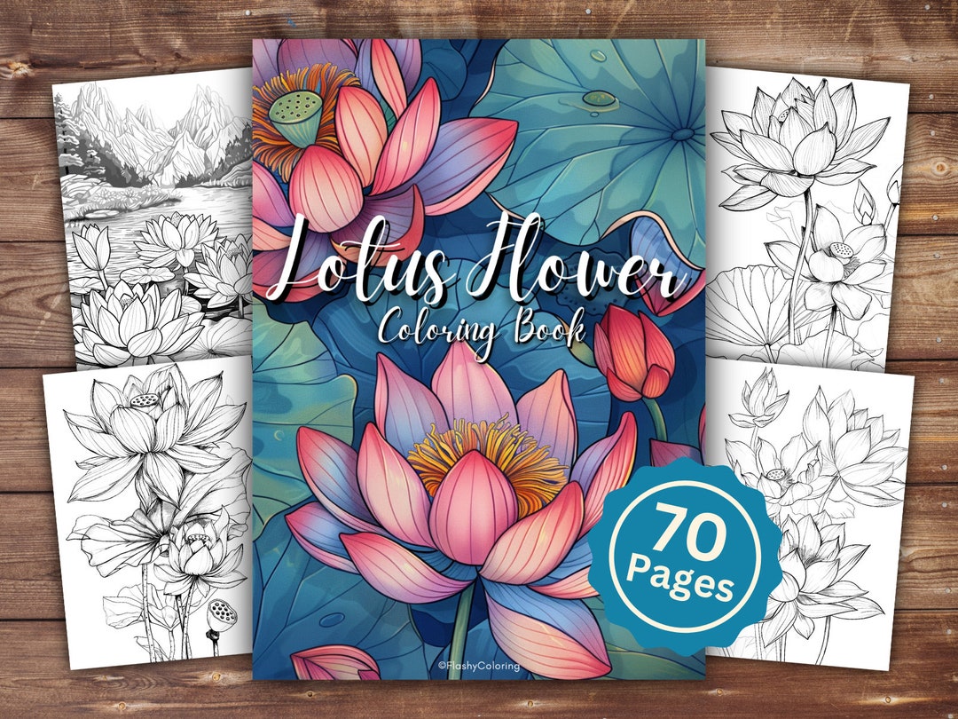 Lotus Flower Coloring Book | INSTANT DOWNLOAD | Printable Coloring ...